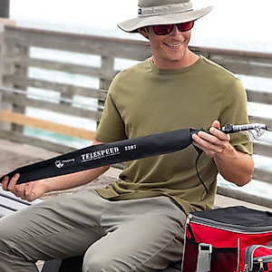 Whistytwig Compact Telescopic Fishing Rod - Versatile Retractable Pole for Fresh & Saltwater, Portable Fishing Rod, Ideal for Travel (Black/White - Lure Fishing, 7'2.5")