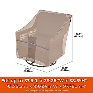 Modern Leisure Monterey Patio Lounge/Swivel Chair Cover - Weather-Resistant Fabric - Outdoor Furniture Protection Perfect for Patio, Deck, and Porch - 37.5" L x 39.25" W x 38.5" H - Beige - 1-Pack