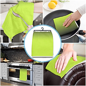 Kitchen Towels Set Gradient Color Dish Towel Darkening Gray Lime Green Dishcloths 4 Pack, 18x28 Inches Absorbent Soft Cotton Dish Cloths Bar Towels & Tea Towels