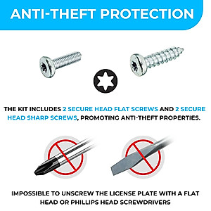 TN TrunkNets Inc Front Bumper License Plate Mount Tag Bracket for Ford + 6 Secure Screws & Wrench Kit New