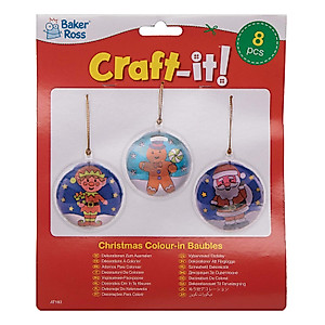 Baker Ross AT163 Christmas Colour in Baubles, Festive Arts and Crafts (Pack of 8), Assorted