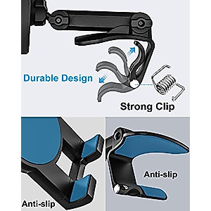 Dashboard Clip Car Phone Mount, woleyi Car Sun Visor & Rearview Mirror Clamp Phone Tablet Holder with Adjustable Arm for iPhone 13 Pro Max 12 11 XS XR X 8 7 6, iPad, More 4-11" Cell Phones and Tablets