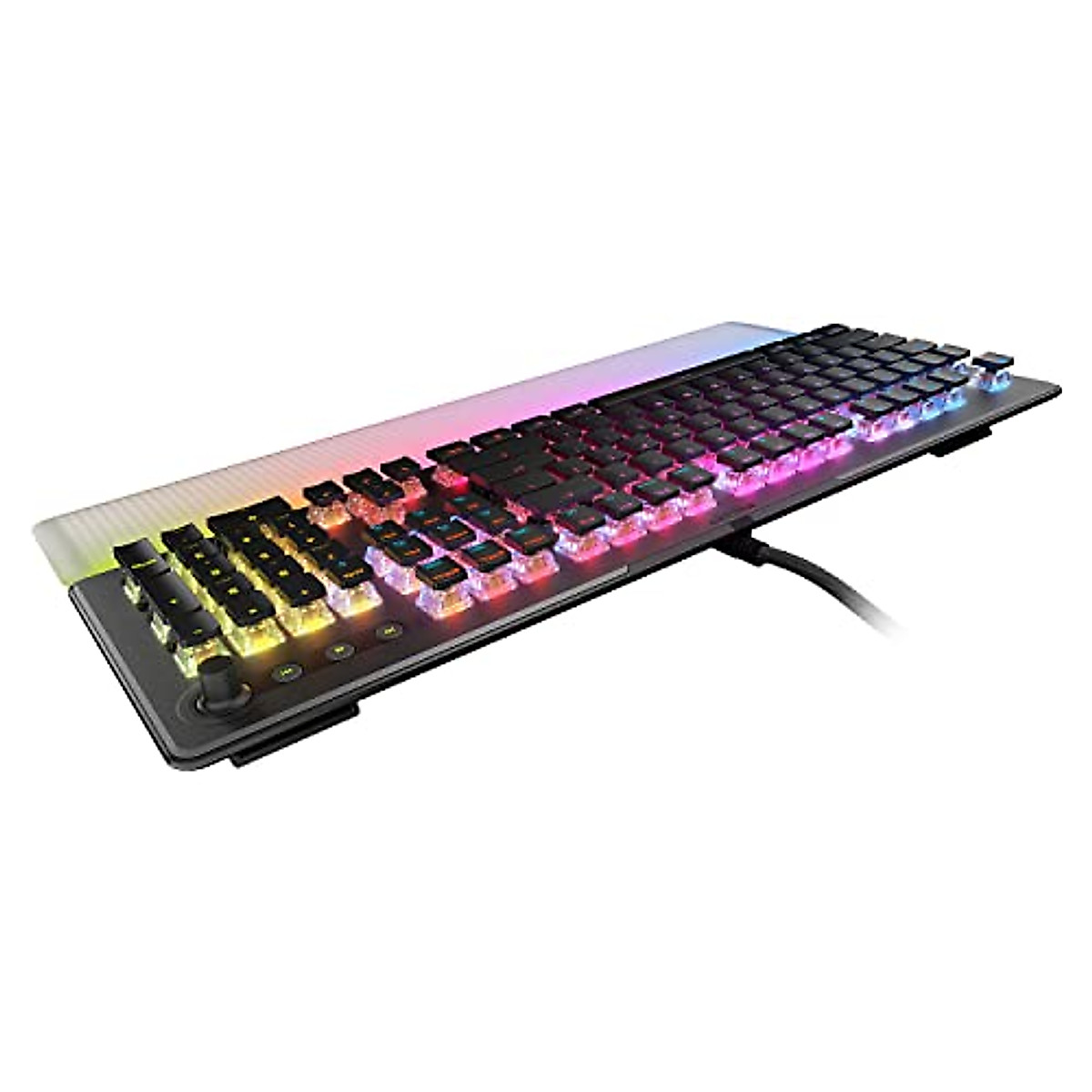 ROCCAT Vulcan II Max – Optical-Mechanical PC Gaming Keyboard with Customizable RGB Illuminated Keys and Palm Rest, Titan II Tactile Linear Switches, Aluminum Plate, 100M Keystroke Durability – Black