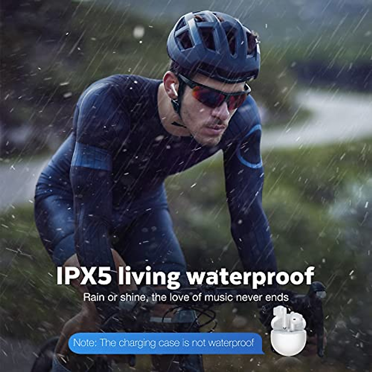 Wireless Earbuds, Wondelute Bluetoth Earbuds, IPX5 Waterproof Wireless Earphones Touch Control, Bluetoth 5.3 Earbuds Built-in Microphone, 25 Hrs with HiFi Bass earphones for i/Phone/Android/Sports