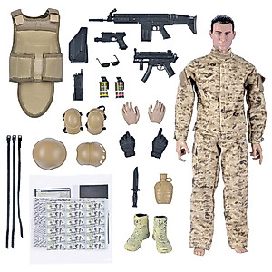 12'' American Military Soldiers Special Forces Army Man Action Figures Play Set-Digital Desert Camouflage