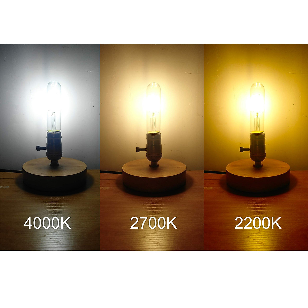 ASOKO E26 T10 Bulbs Daylight White 6W, Dimmable T10 Edison Bulb 60 watts 4000K, E26 Base LED Tubular Light Bulbs, Tube Vintage LED Edison Bulb for Desk Lamp, Pendant Lights, Home (3 Pack)