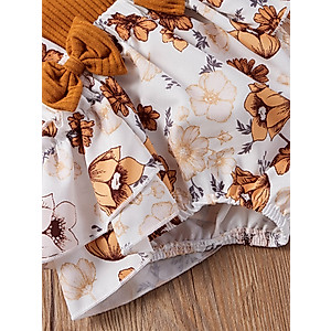 MBZJSDKHLK Newborn Baby Girl Clothes Romper Ruffle Short Sleeve Ribbed Tops Summer Infant Outfits Set Short-Green 3-6 Months