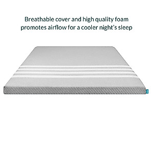 Leesa Mattress Topper with Cooling Foam and Washable Cover, Queen Size / 30-Night Trial