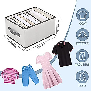 4pcs Wardrobe Clothes Organizer for Jeans, Clothes Organizer for Folded Clothes, PP Plate Nylon Mesh Foldable Closet Organizers and Storage for Pants, Underwear, Sweater, T-shirt, Dress (9Grids)