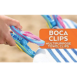 O2COOL Bocaclips - Beach Towel Clips for Beach Chairs, Patio and Pool Accessories - (Flip Flop) 2 Count