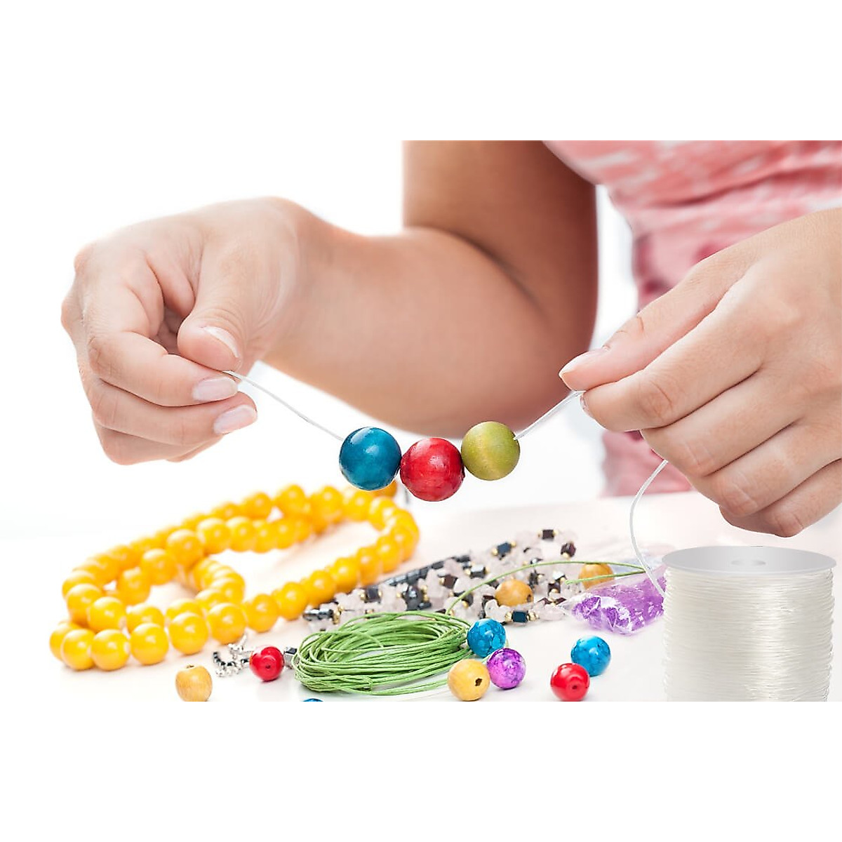 Paxcoo 1.2mm Elastic Stretch String Cord for Jewelry Making Bracelet Beading Thread