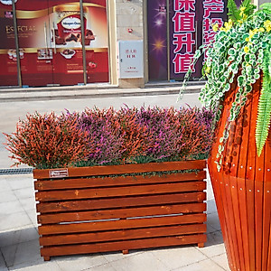 Artificial Flowers Outdoor Fake Flowers for Home Garden Window Box Decoration, Artificial Farmhouse Greenery UV Resistant Shrubs Plants for Hanging Planter Home Wedding Porch Window Decor (deep Pink)