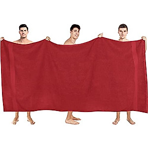 Utopia Towels - Luxurious Jumbo Bath Sheet 2 Piece - 600 GSM 100% Ring Spun Cotton Highly Absorbent and Quick Dry Extra Large Bath Towel - Super Soft Hotel Quality Towel (35 x 70 Inches, Red)