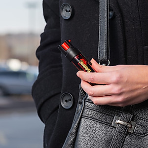 SABRE Pepper Gel with Attachment Clip, 35 Bursts (5X The Competition), 12-Foot (4-Meter) Range, Gel is Safer, UV Marking Dye, Twist Lock Safety