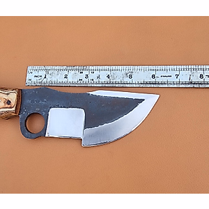 Meerab Corporation Handmad High Carbon Steel Hunting Tracker Knife Overall 10 Inches With Olive Wood Handle