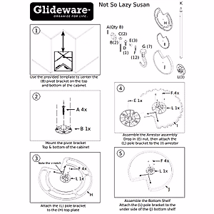 Wood Kidney Shape Swiveling Lazy Susan Hooks Pots and Pans Organizer with 7 Metal for Corner Base Cabinet (28" Diameter)