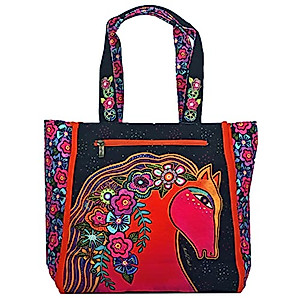 Laurel Burch Blazing Horses Large Casual Shoulder Tote Bag