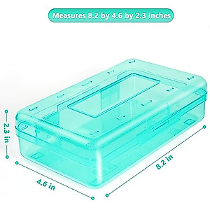 DANRONG Pencil Box, Large Capacity Pencil Case, Plastic Pencil Boxs for Kids Girls Boys Adults, Hard Crayon Box Storage with Snap-Tight Lid for School Office Supplies