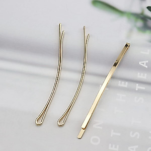 50 Gold Jumbo Bobby Pins, 3.34 Inch Metal Hair Clips Hair Pin Bobby-pins Hairpins Hair Accessories for Women Thick Long Updo Hair Style