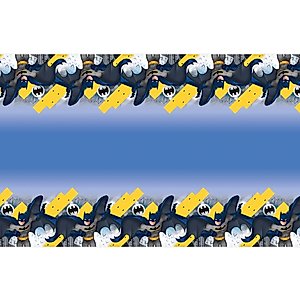 Unique Batman Multicolor Rectangular Blue Table Cover - 54" x 84" (1 Pc) - Durable Plastic Material, Perfect for Kids' Parties and Birthday Celebrations