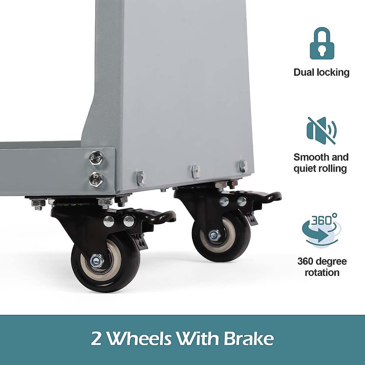 uyoyous Wire Spool Rack 29.5 x 25.2 Inch Cold-Rolled Steel Cable Dispenser Cart with Locked Wheels 6 Rods Electrical Wire Spool Storage Dispenser 300lbs Capacity for Industrial Workplace