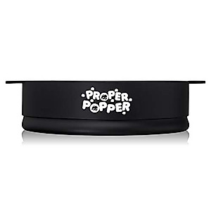 The Original Proper Popper Microwave Popcorn Popper, Silicone Popcorn Maker, Collapsible Bowl BPA Free & Dishwasher Safe - (Black)