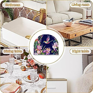 Kigai Napkin Holder for Table Hummingbird Iris Flower Clear Paper Towel Napkin Holders Standing Napkin Dispenser for Kitchen, Bathroom, Dining Table, Countertop