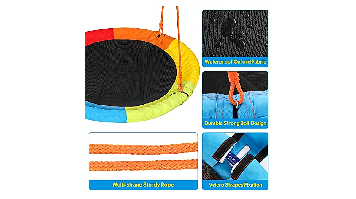 GIKPAL Saucer Swing Set - Safe & Fun Outdoor Play