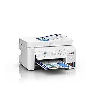 Epson EcoTank ET-48 00 Series Wireless All-in-One Color Inkjet Printer - Print Copy Scan Fax - Mobile & Voice-Activated Printing - Ethernet USB Connectivity - Print Up to 10 ppm - 1.44" LCD - ADF