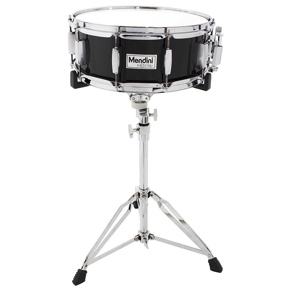 Mendini Student Snare Drum Set with Gig Bag, Sticks, Stand and Practice Pad Kit, Black, MSN-1455P-BK