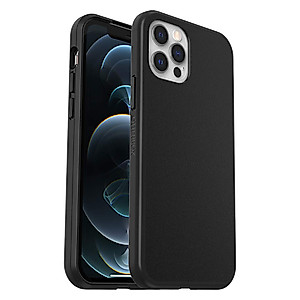 OtterBox iPhone 12 & iPhone 12 Pro Prefix Series Case - BLACK, ultra-thin, pocket-friendly, raised edges protect camera & screen, wireless charging compatible