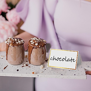 BEAGERUO 120 Pcs Place Cards for Table Setting, Blank Banquet Seat Cards, 2x3.35in, Name Cards, Tent Cards for Wedding, Birthday, Dinner Party (Gold)