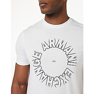 A|X ARMANI EXCHANGE Men's Jersey Graphic Short Sleeve T-Shirt, White, Medium