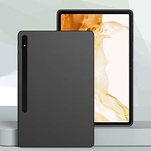 Galaxy Tab S8 Plus Case (2022),Galaxy Tab S7 Plus Case (2020), Thin and Soft Tablet Protective Cover for Samsung Galaxy Tab S8 Plus/S7 Plus/ S8+/ S7+ 12.4 Inch, Black