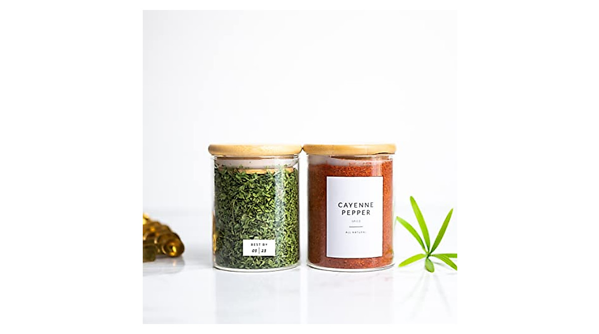 Minimalist Spice Jar & Expiration Labels for Kitchen Organization