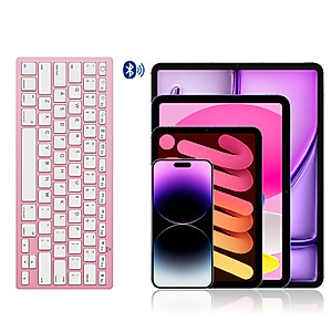 OMOTON Bluetooth Keyboard for iPad 10th Generation, iPad 10.2 (9th/8th/7th), iPad Pro 13/12.9/11 inch, iPad Air 13/11 inch, iPad Air 5th/4th, iPad Mini and More Bluetooth Enabled Devices, Rose Gold