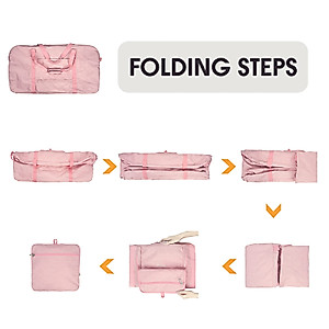 32" Foldable Duffle Bag 100L for Travel Gym Sports Lightweight Luggage Duffel By WANDF (32 inches (100 Liter), Pink Denim 32'')