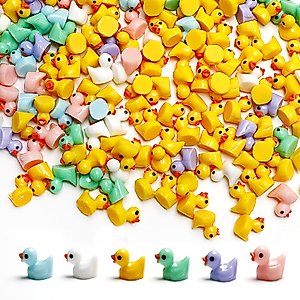 200 Pieces Mini Resin Ducks Yellow Tiny Duckies Decoration DIY