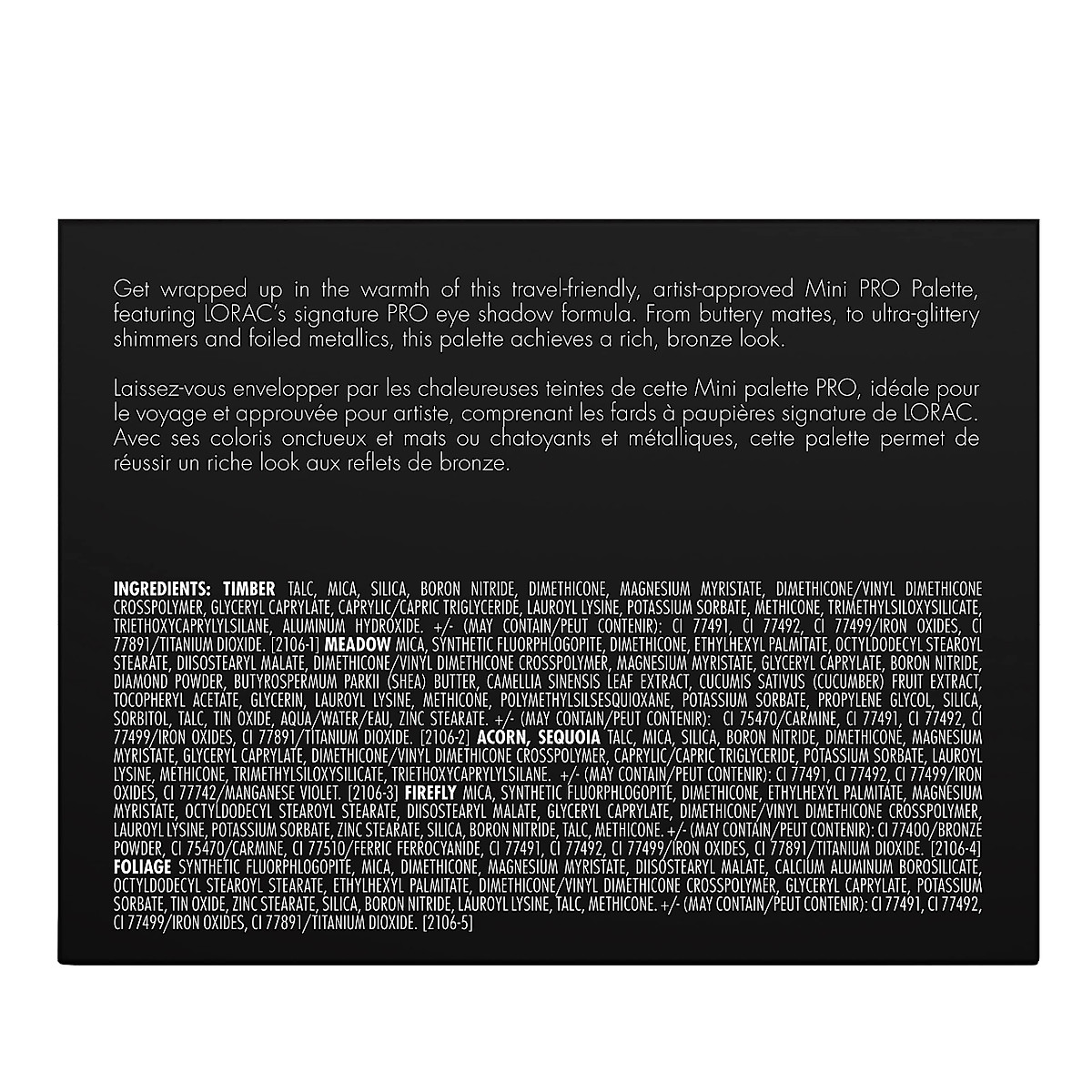 LORAC Mini PRO Matte & Glitter Eyeshadow Palette, Frosted Sequoia | Luxuary Makeup Pallete | Metallic Colors | Cruelty Free, Gluten Free, Vegan