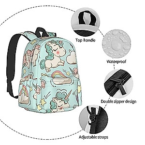 PEIXEN Cute Animal Rainbow Unicorn Travel Backpacks Laptop Backpack Lightweight Rucksack Casual Daypack Computer Bags for Women Men