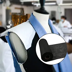 Iron-On Non-Woven, 11.4 inch x 33 yd Polyester Non-Woven Interfacing Single-Sided Interfacing Lightweight 0.07lb Iron-On Interface Dark Clothing Non-Woven for Sewing Quilting Crafting