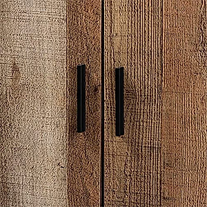 BOWERY HILL Wood 4-Door Shoe Cabinet in Rustic Brown