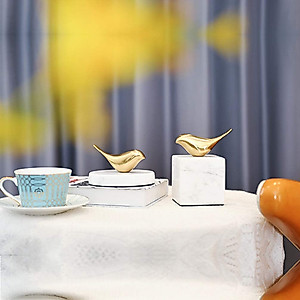 DreamsEden Brass Golden Bird Figurines, Small Gold Decorative Ornaments Modern Home Decor Accent