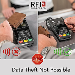 DONBOLSO Wallet Flip I Slim Wallet with Flip Case I Leather Purse with RFID Protection I Card Holder for Up to 10 Cards I Mini Wallet for Men and Ladies I Without Coin Pocket I Vintage Black