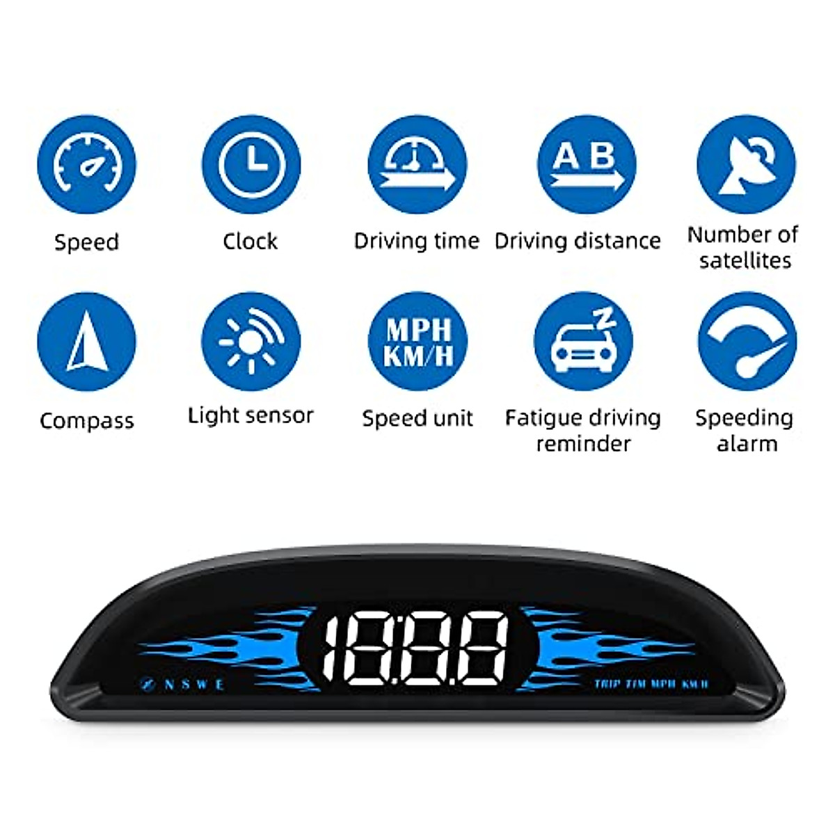 Universal Digital GPS Speedometer Car HUD Head Up Display Multifunction GPS Speed Meter White 0