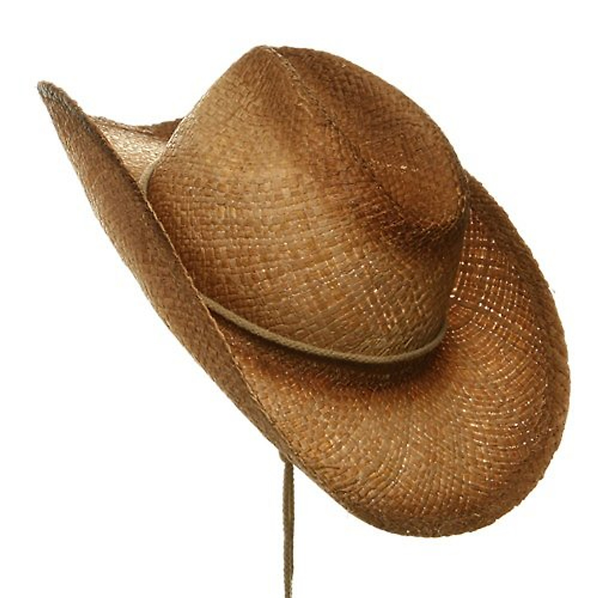 MG Tea Stain Raffia Straw Cowboy Hat (Natural), Natural Tea, Size One Size