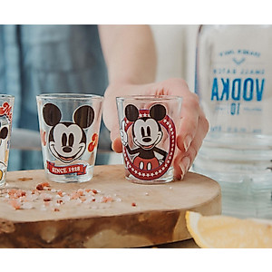 Disney Vintage Mickey Mouse 2-Ounce Mini Shot Glasses | Set of 6