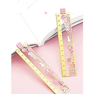 1 Pcs Oriental Classical Aesthetics Metal Scale Bookmark Ruler Art Bookmark for Students Reading Thanksgiving Christmas Birthday Gifts, Women and Girl Readers