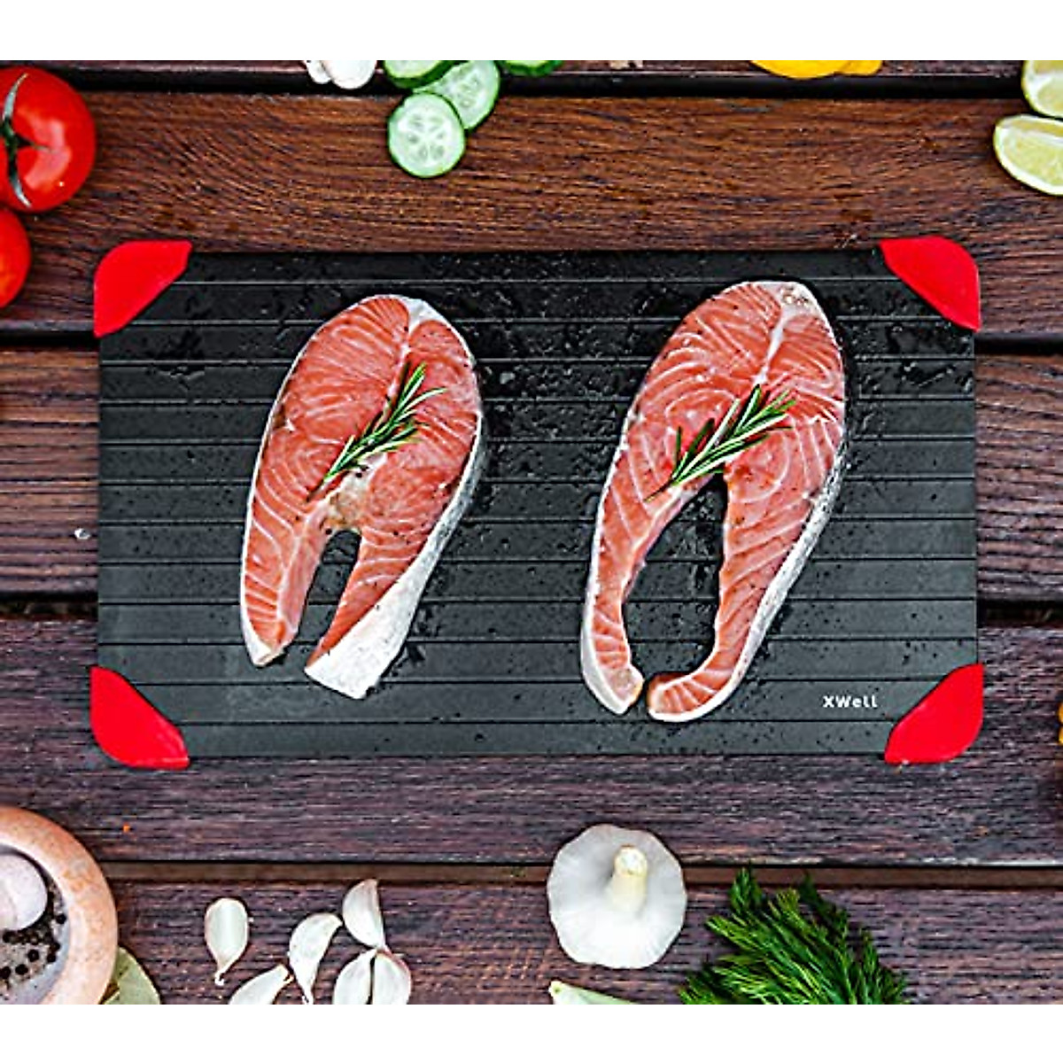 XWell Defrosting Tray for Faster Food De-Icing. Eco-Friendly, Food-Grade Aluminum Thawing Plate Without The Necessity of Microwave or Hot Water. Large Size, Big Enough to Satisfy The Whole Family