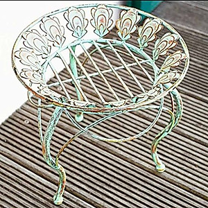Flower Stool Plant Pot Stand Rack Metal Retro Iron Decoration Display Shelf Garden Patio Standing Floor-Stand Indoor Outdoor Succulents Herb Bonsai Holds 1 Flowerpot